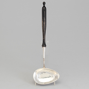 A Swedish silver and wood ladle, maker's mark Johan Henrik Leffler ...