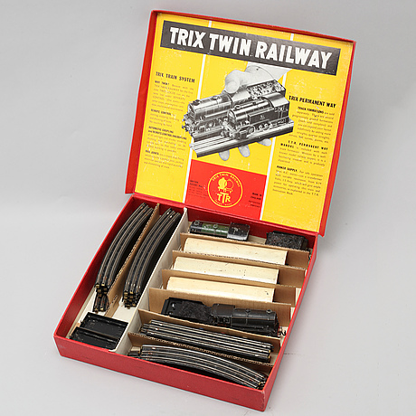 A set of model trains from Trix Twin Railway in England, around the mid ...