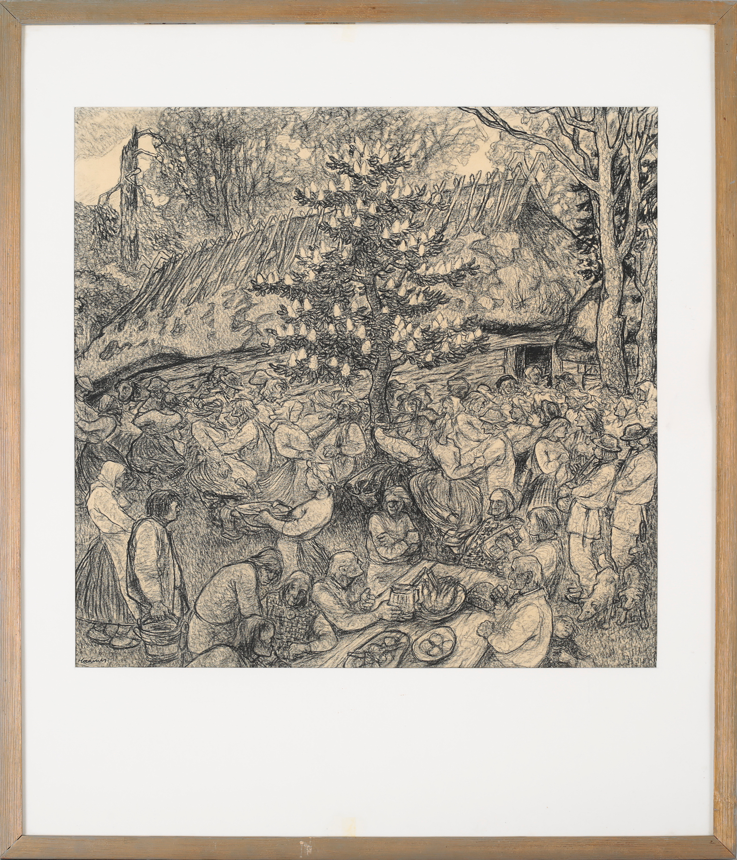 EERIK HAAMER, kolteckning, signerad. - Bukowskis