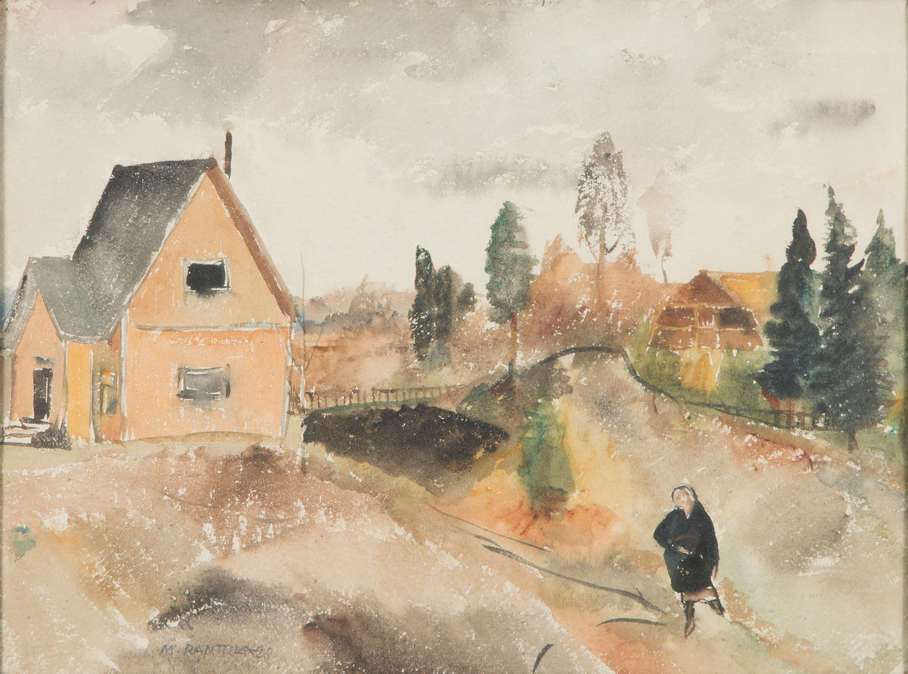 MARTTI RANTTILA, vesiväri, signeerattu ja päivätty -28. - Bukowskis